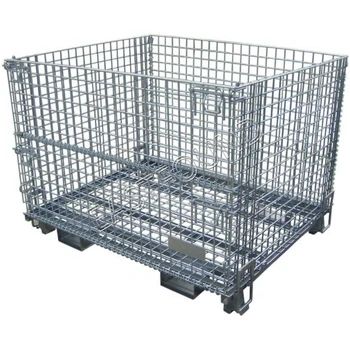 Heavy Duty Galvanized Forklift Stackable Bin Metal Cage For Industrial ...