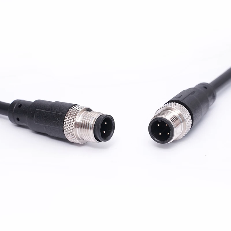 M12 Connector Wire Harness Processing Straight End,3-pin Strip Wire,5 ...