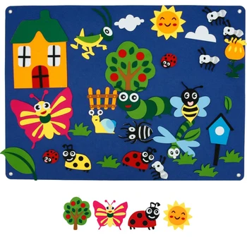 Learning Clock Time Felt Story Board Set 3.5ft Telling Time Educational ...