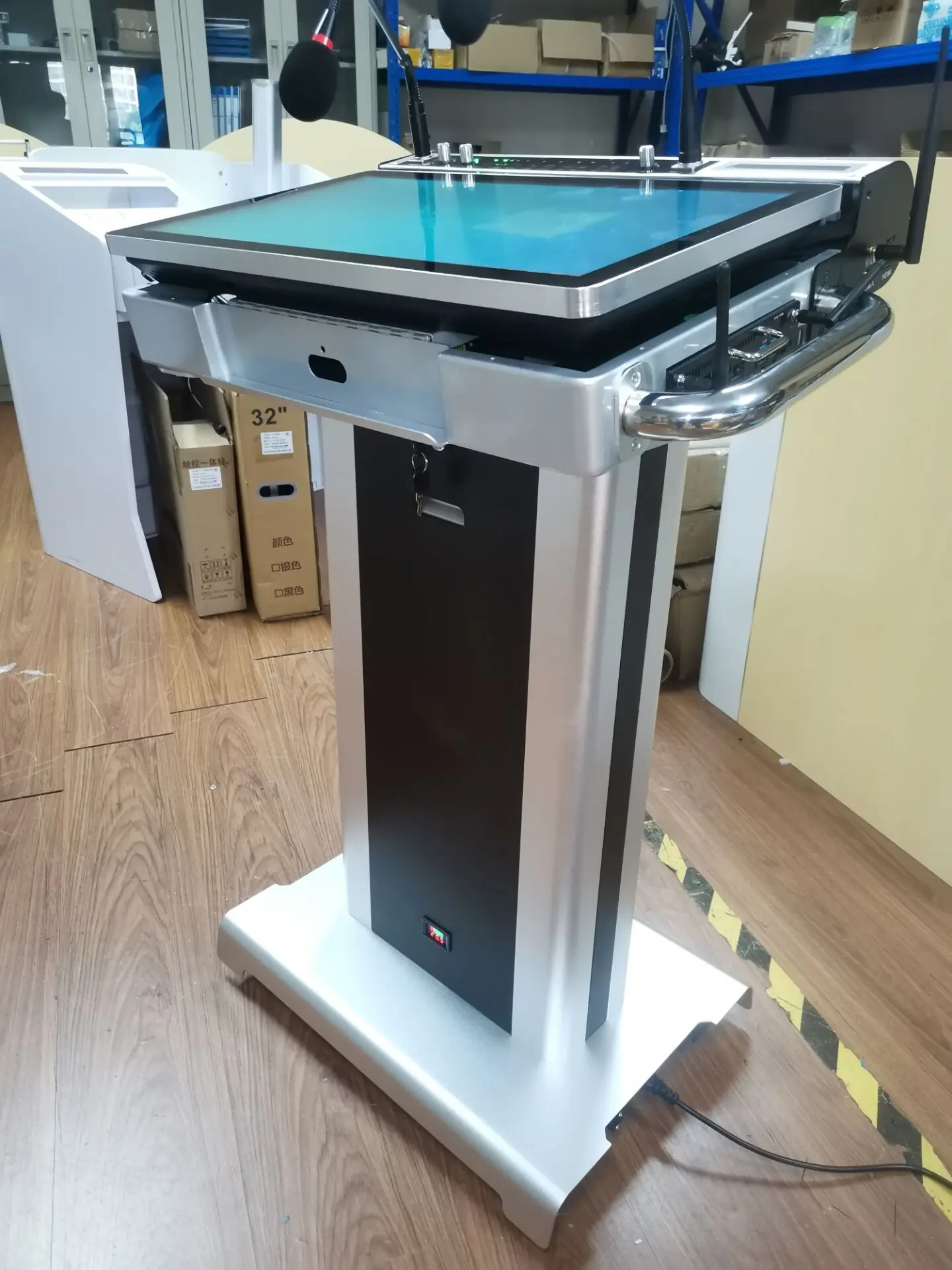 Aluminum Made Height Adjustable Podium Smart Lectern With 32" Front ...