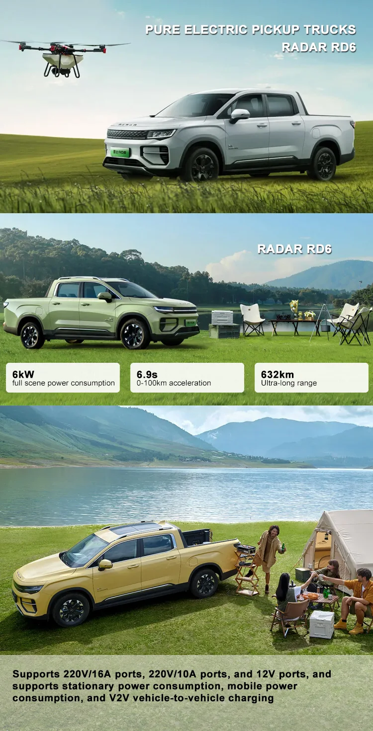 Geely Radar Electric Pickup Rd6 410km 550km 632km 2022 2023 Geely Radar Rd6 Ev Car Electric Pick ...