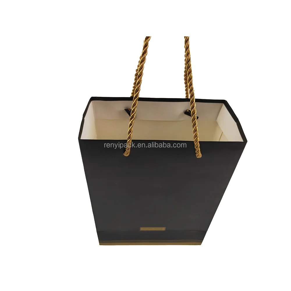 Custom Label Leatheroid Bag Gold Foil Stamping Custom Logo Christmas ...