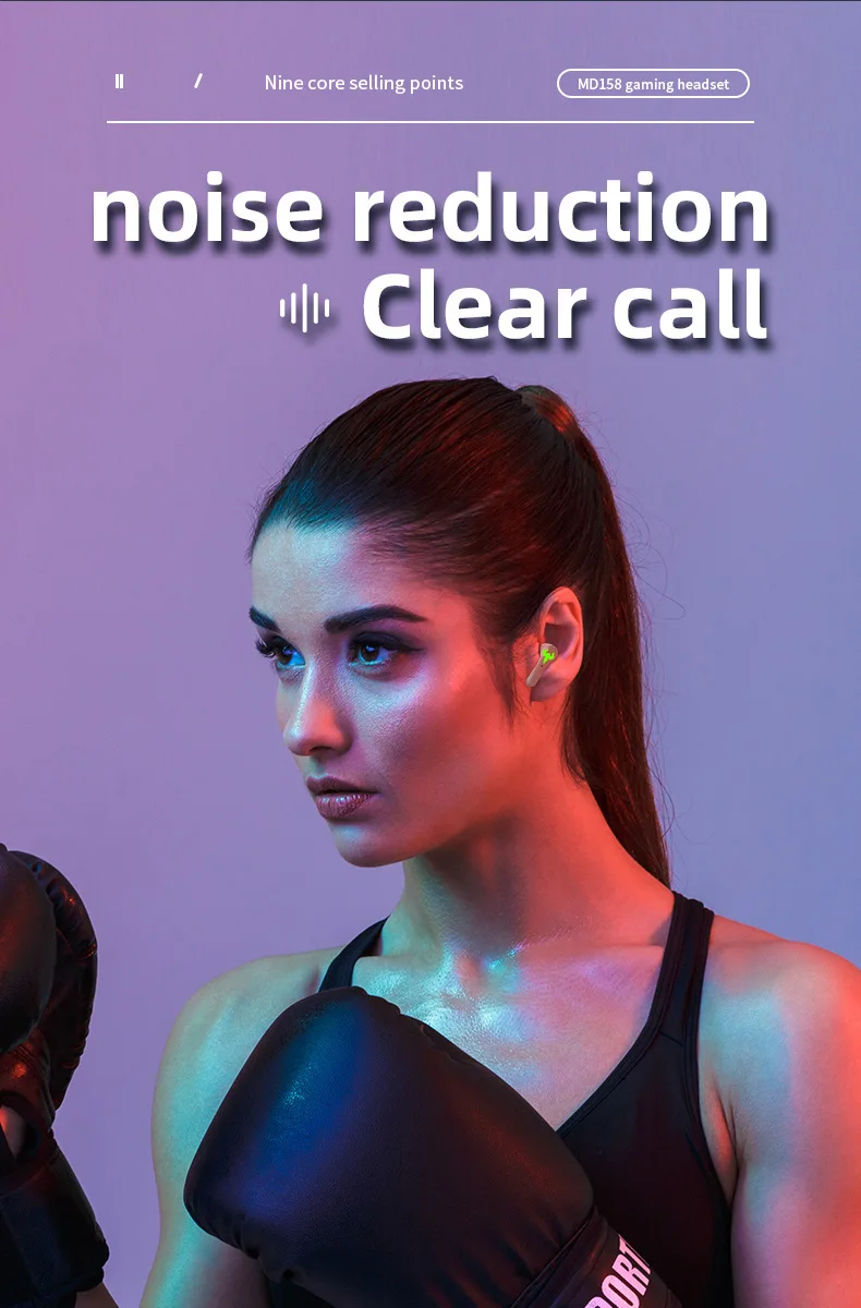 N35 TWS Magnet Gaming RGB in-Ear Earbuds - Noise Cancelling