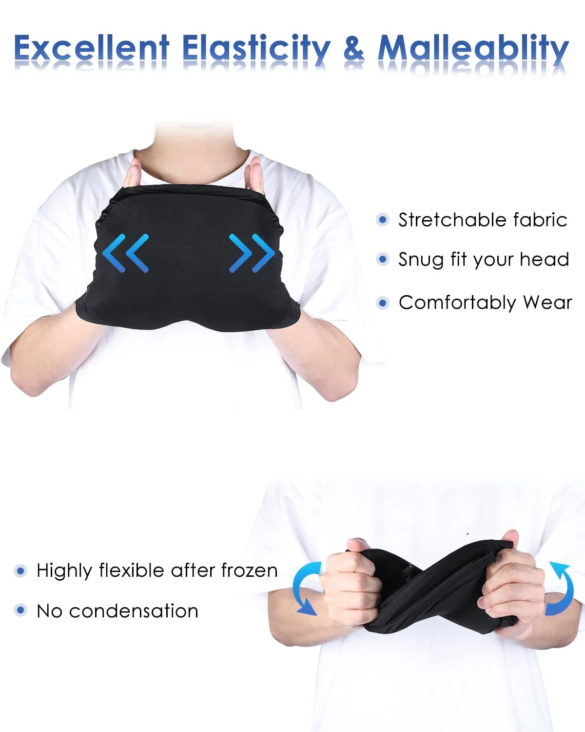 Biumart Soft Sleeping Adjustable Head Cover Travel Blindfold Gel ...