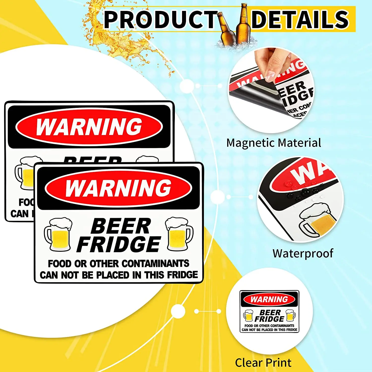 Custom Warning Beer Magnet Funny Magnets For Fridge Stickers Food Or ...