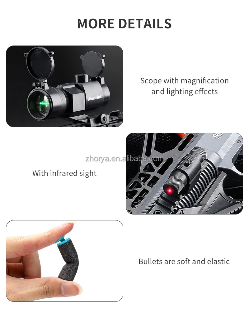 Zhorya Shell Ejecting Eva Foam Soft Bullet Model Safe Kids Electronic ...