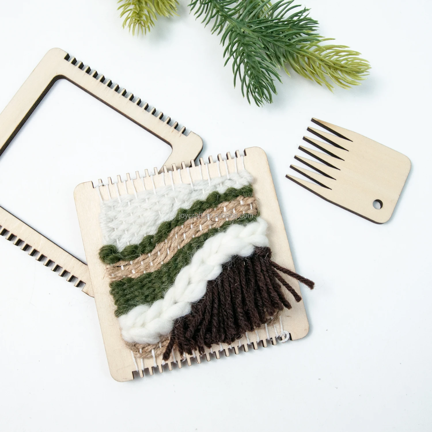 Wooden Mini Tiny Weaving Loom With Comb In Pack For Weaving Beginner ...