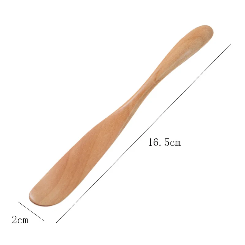 100% Natural Solid Wooden Butter Spatula Cream Cheese Jam Knife ...