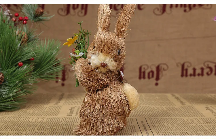 Y-Z Craft Handmade Cute Straw Animal Rabbit Bunny for Garden ...