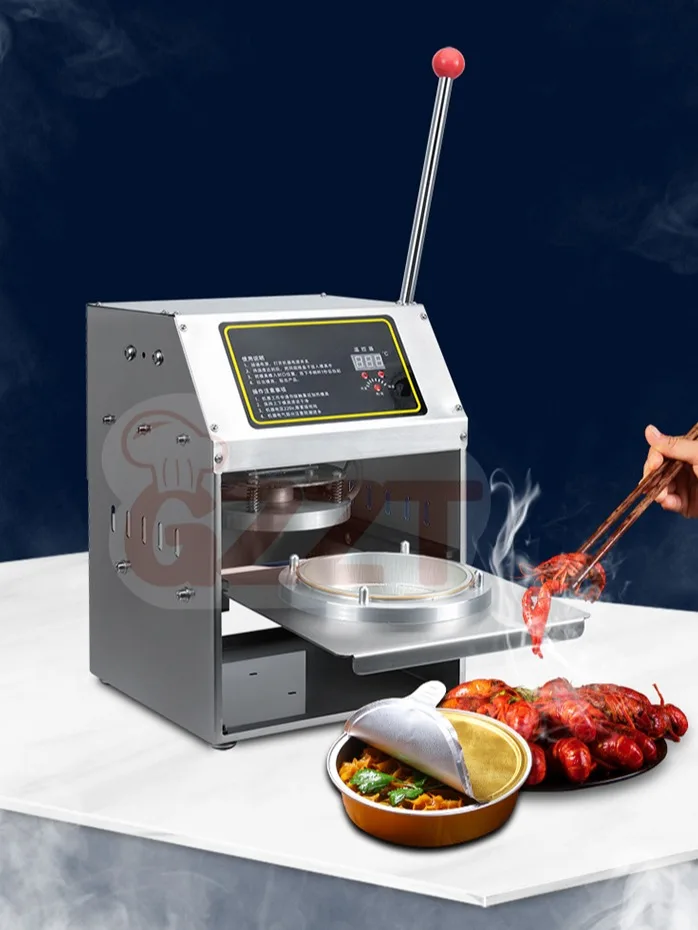 Square Round Electric Operated Take Out Food Packaging Machine Aluminum ...