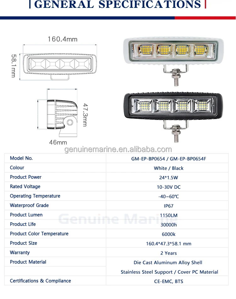 Genuine Marine Stainless Steel Ip67 Boat Outside Lights For Decking ...