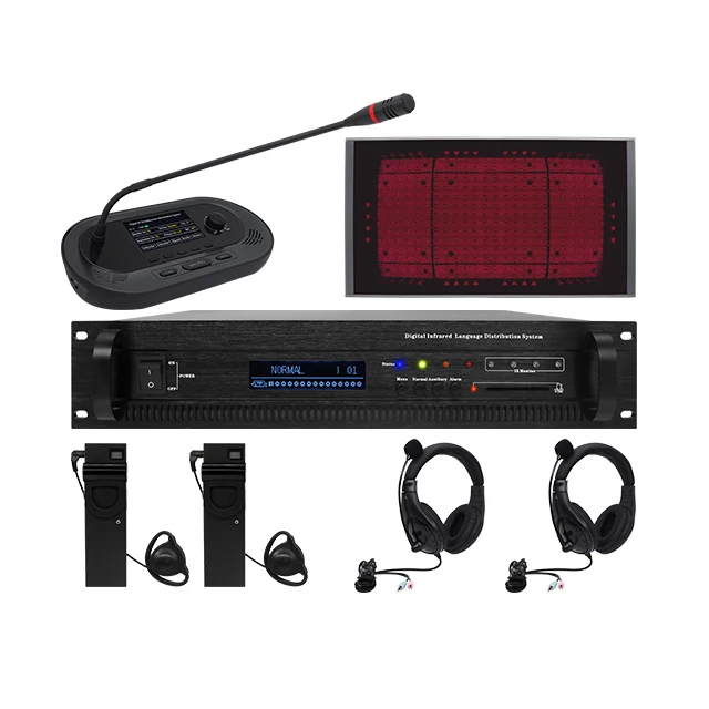 Wireless Conference Simultaneous Interpretation System Full Set With Console/transmitters ...