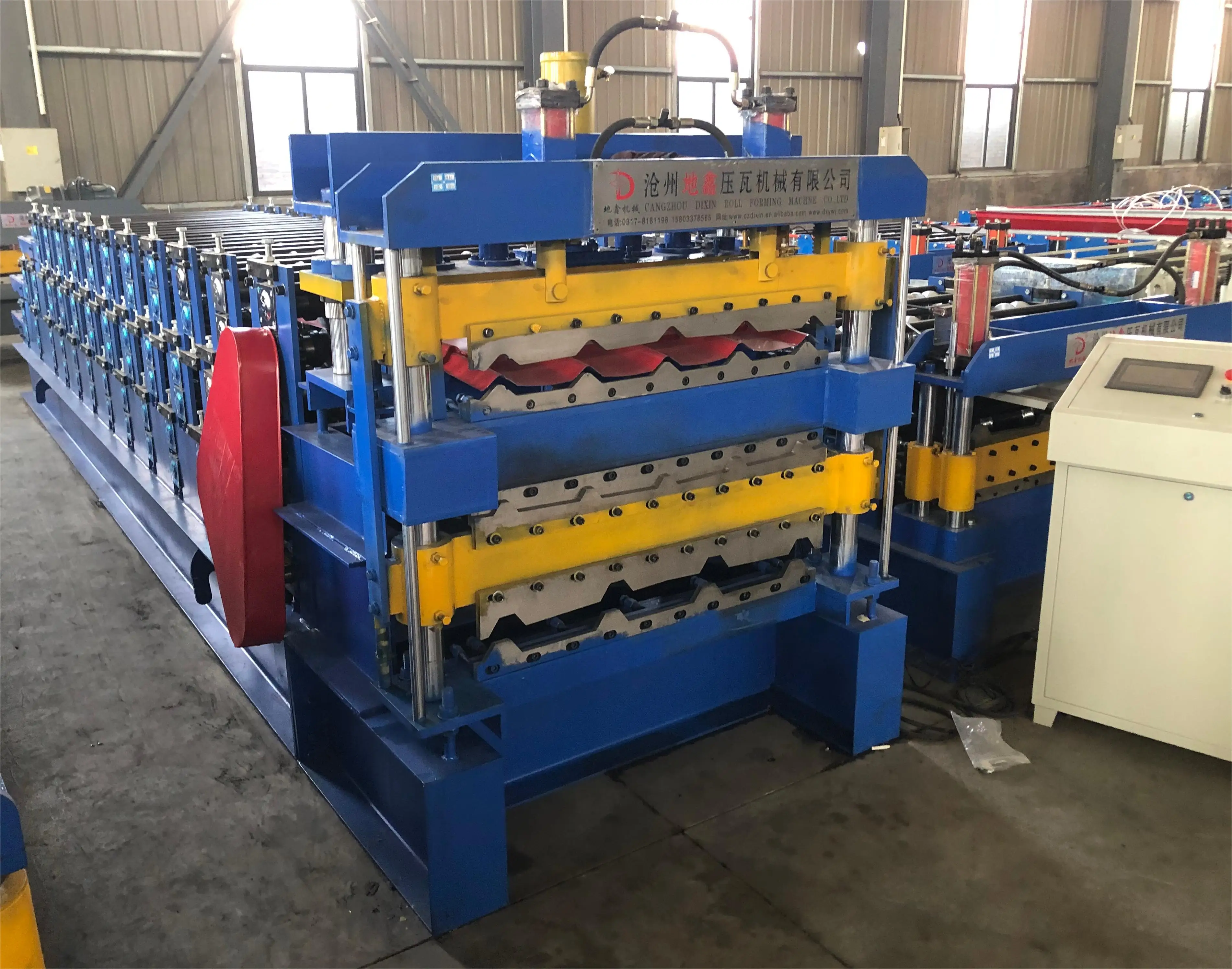 Triple Layer Iron Roof Sheet Ibr Glazed Tile Making Machinery Portable ...