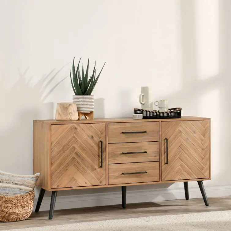 Modern Home Furniture Dining Room Table and Sideboard Cabinet Set for ...