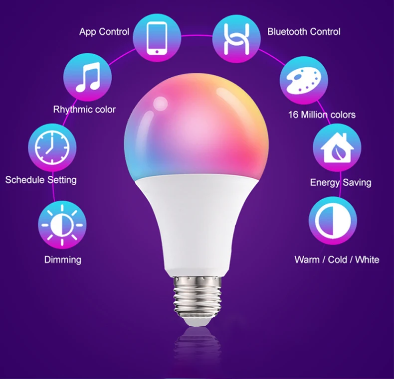 Wholesale Houseold Decoration Aluminium RGB Smart Bulb