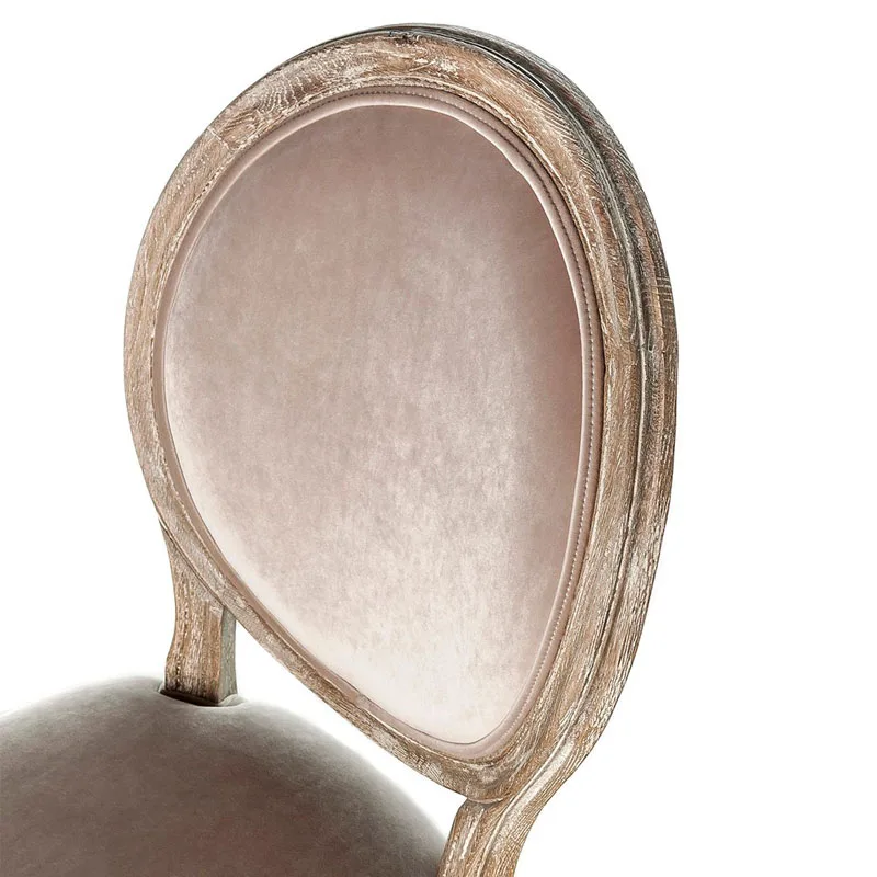 Antique Style Round Back Wooden Fabric Luxury French Xv Louis Stackable ...