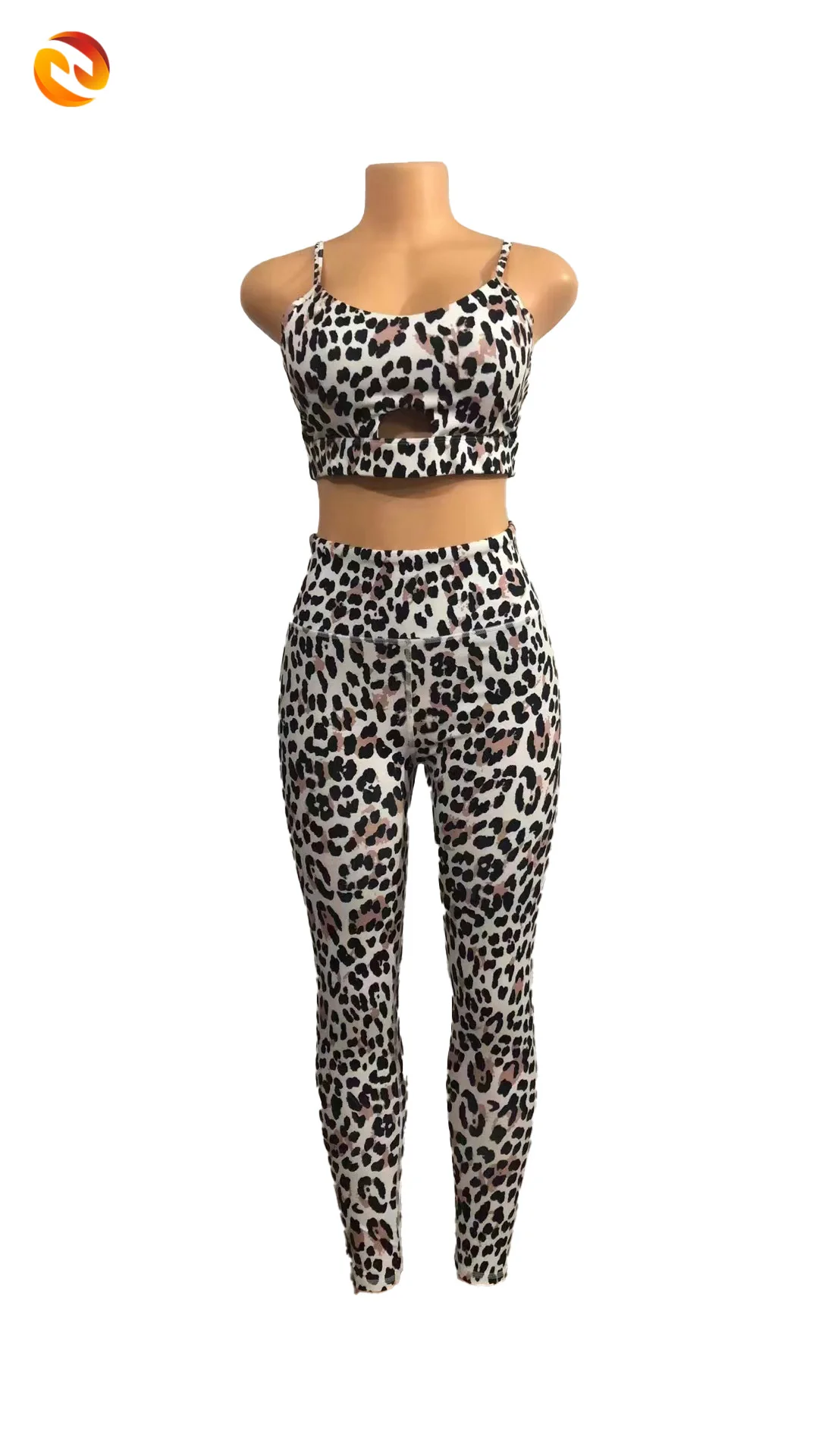 2023 Leopard Print Yoga Set Gym Legging And Aports Bra Tracksuit Two ...