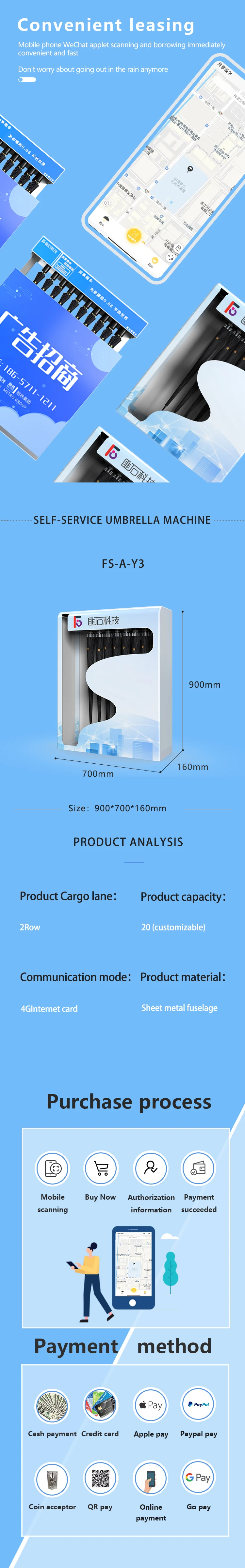 24hours Umbrella Rental Vending Machine Factory Wholesale Leased Equipment - Buy Leased ...