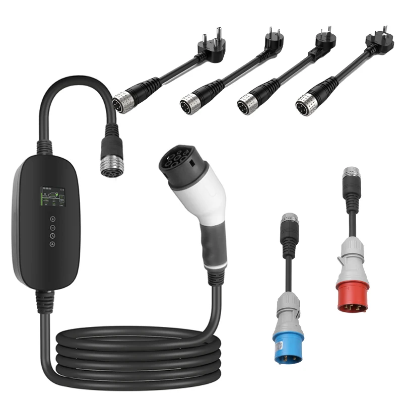 Type 2 Smart Portable Evse Intelligent Recognition Ev Car Charger With ...