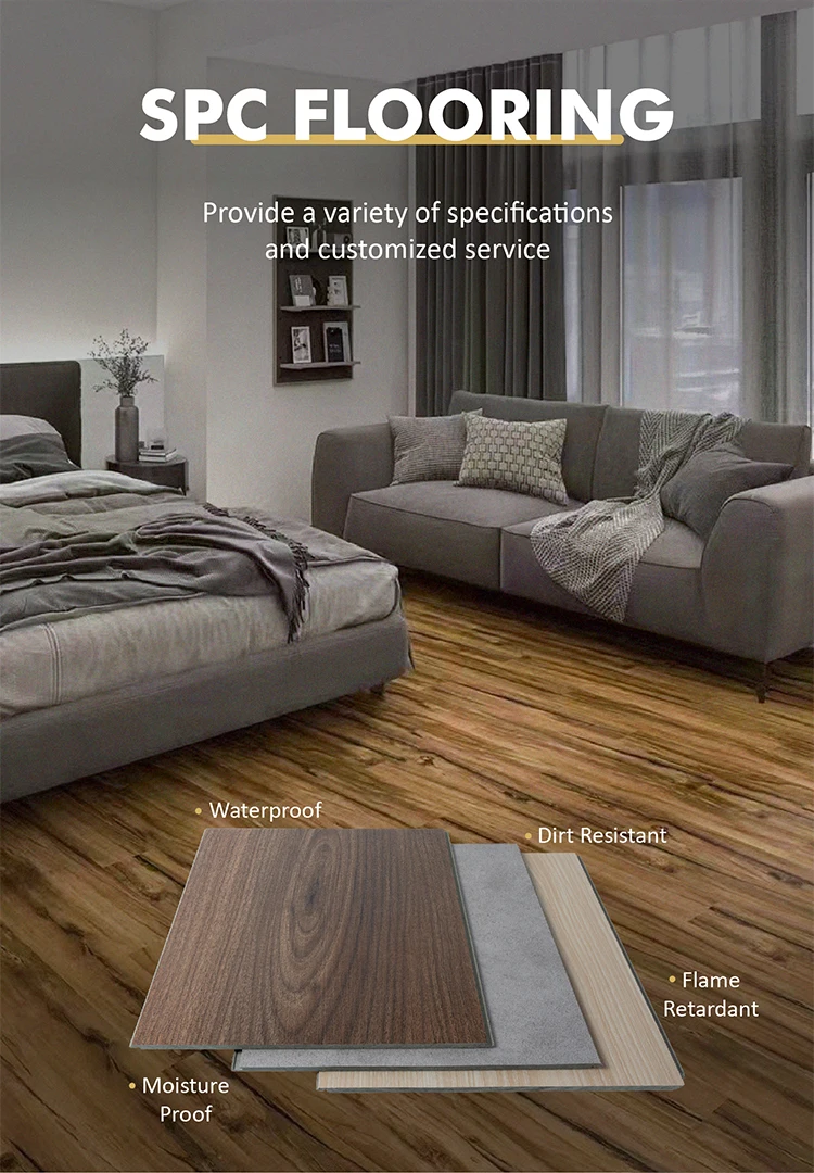 Luxury Click 4mm 6mm Vinyl Spc Pvc Click Flooring Indoor Tiles Plastic Wood Grain Spc Flooring ...