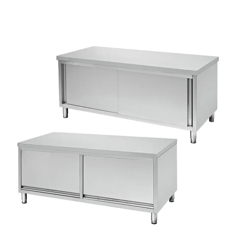 Commercial Stainless Steel Work Table Cupboard Kitchen Storage Cabinet ...