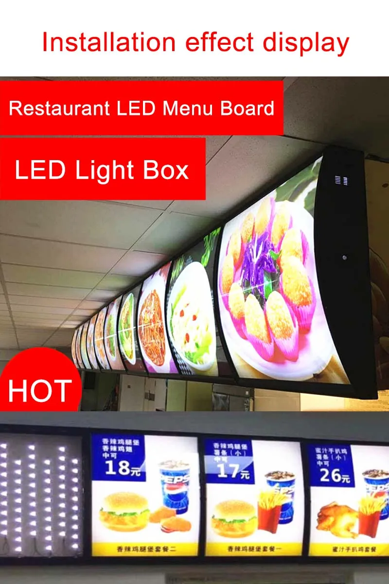 Led Lighted Menu Boards Advertising Restaurant Light Box - Buy Led ...