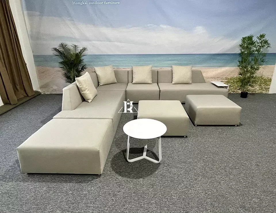 Teak Wood and Fabric Sofa Garden Furniture Outdoor Furniture Set Patio ...