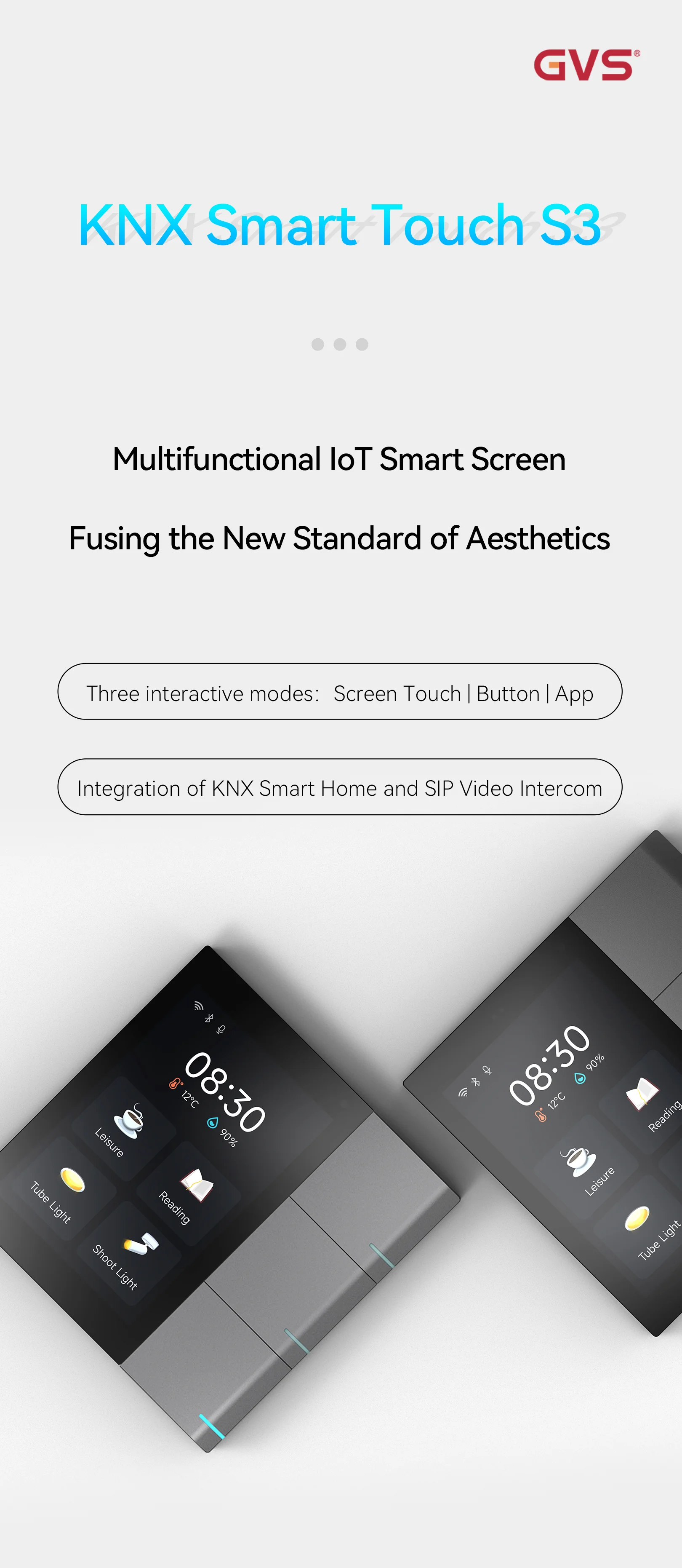 New Releases 2024 SIP Video Intercom GVS KNX EIB Smart Touch S3 Video Intercom All in One ...