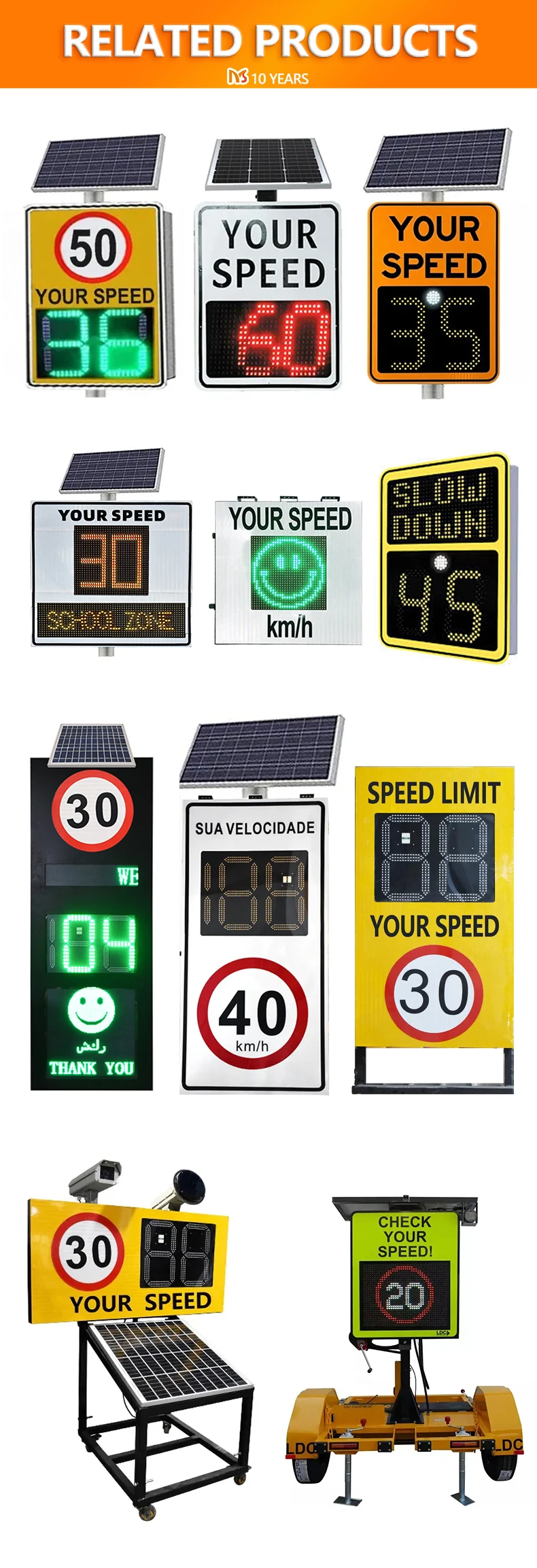 LED Traffic Warning Sign Smiling Crying Face Aluminum Solar Radar Speed ...