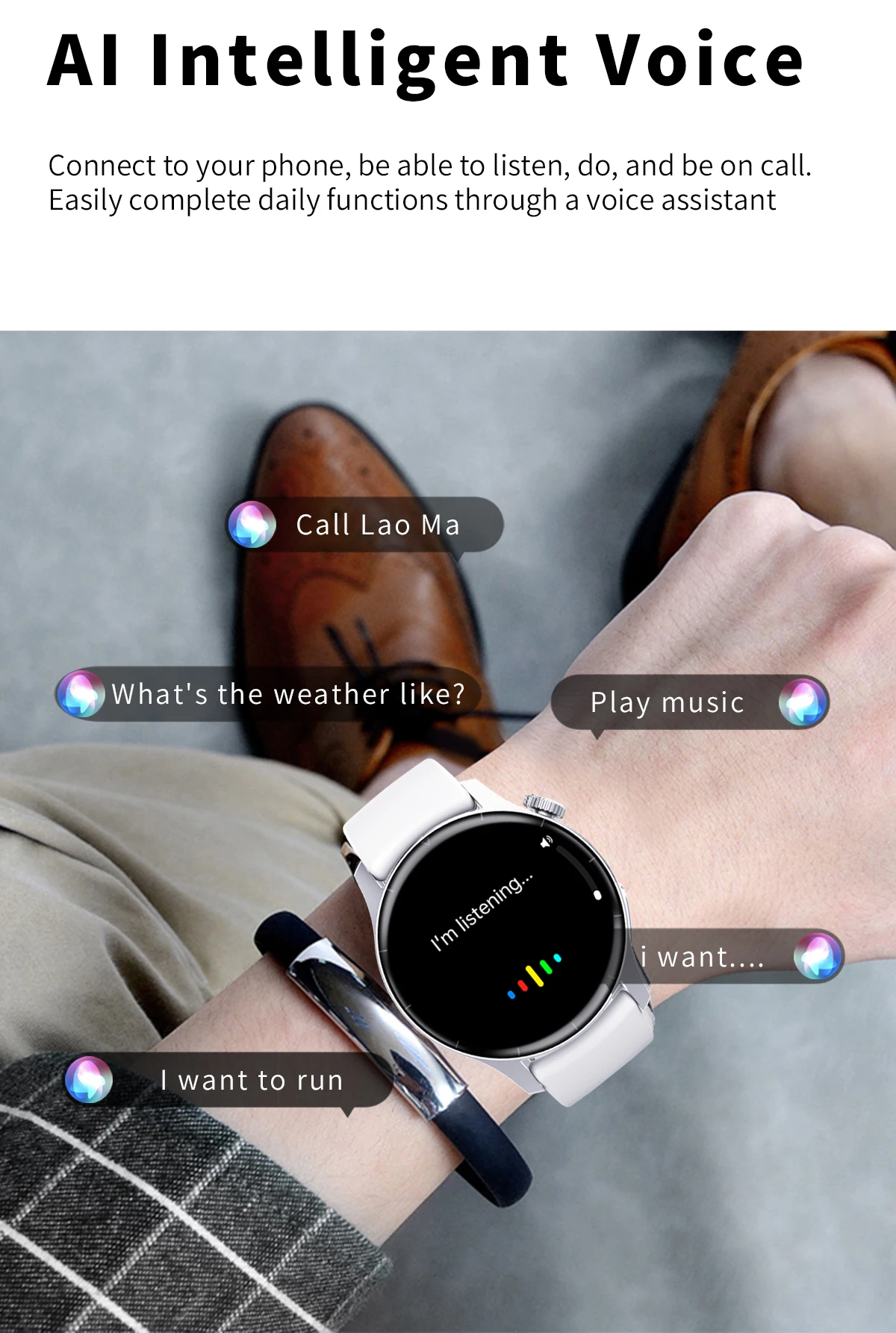 Global Version Smartwatch Men Women AMOLED Screen Bluetooth Calling GPS ...