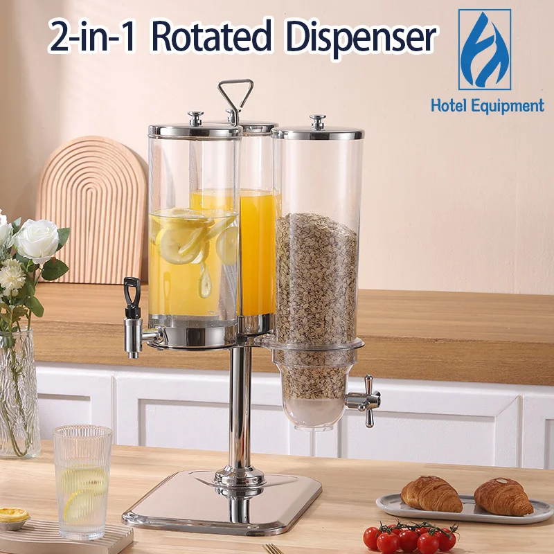 Rotating Cereal Dispenser and Juice Dispenser Kitchen Dry Food Sealed ...