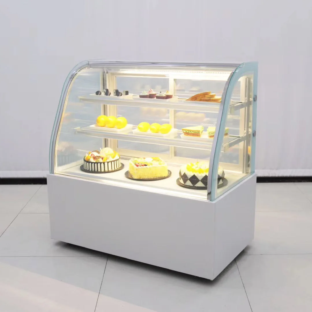 bakery shop standing cake display chiller small round showcase cakes ...