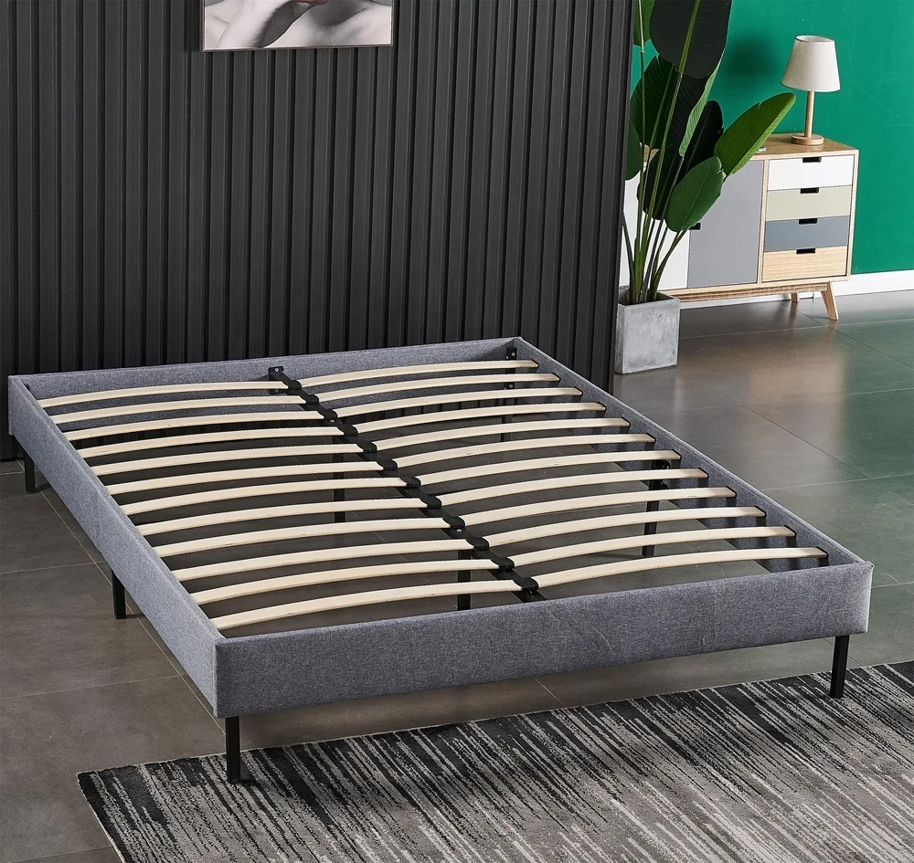 Modern bed furniture knock down frame bed base wholesale in China ...