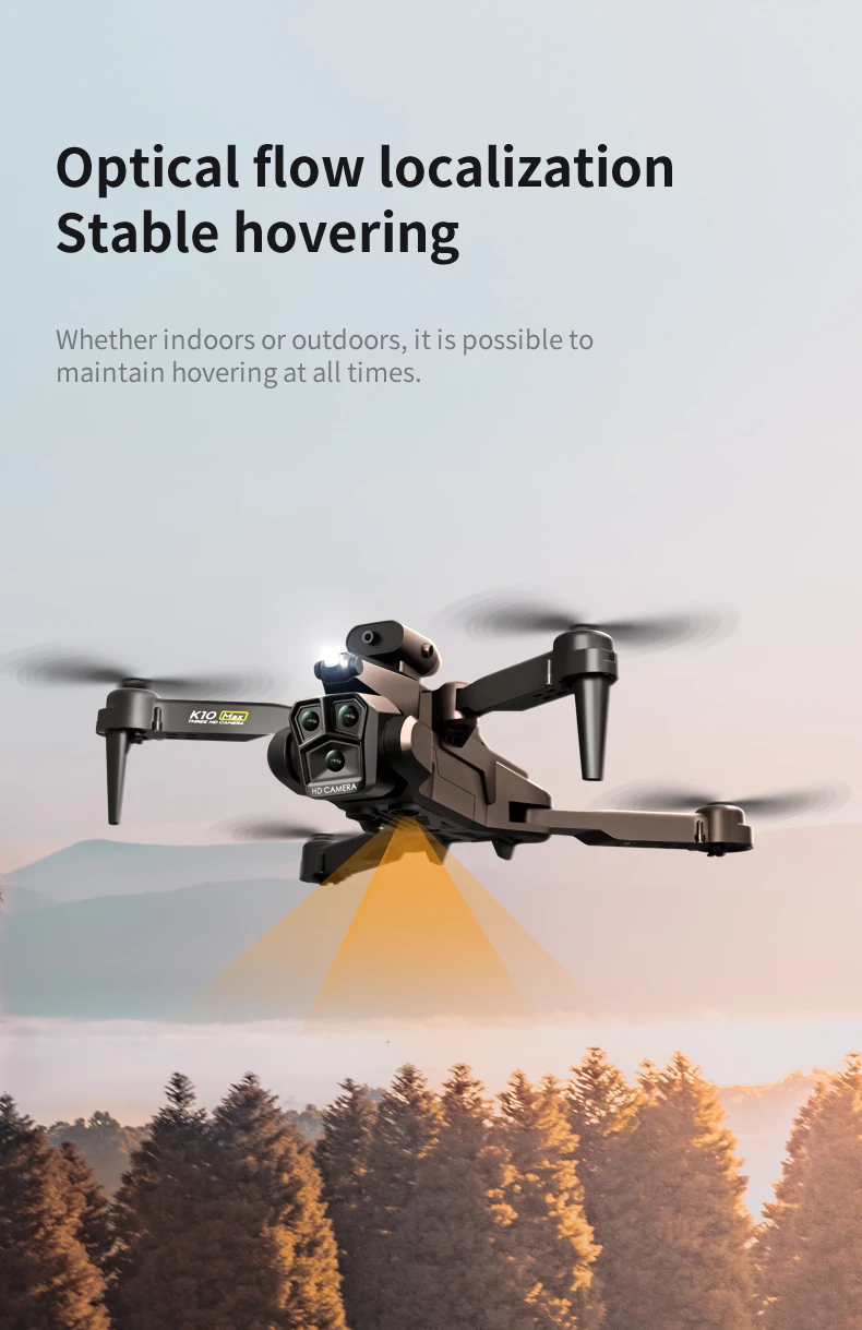 K10 Max Drone With Three 4k Hd Camera Four Way Obstacle Avoidance ...