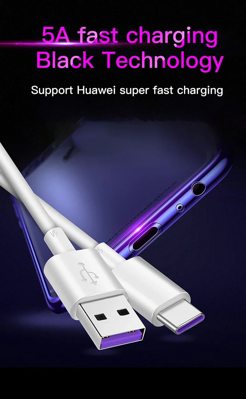 Super Fast 5a Charging Usb Cable Mobile Phone Usb Cable Type C Fast ...