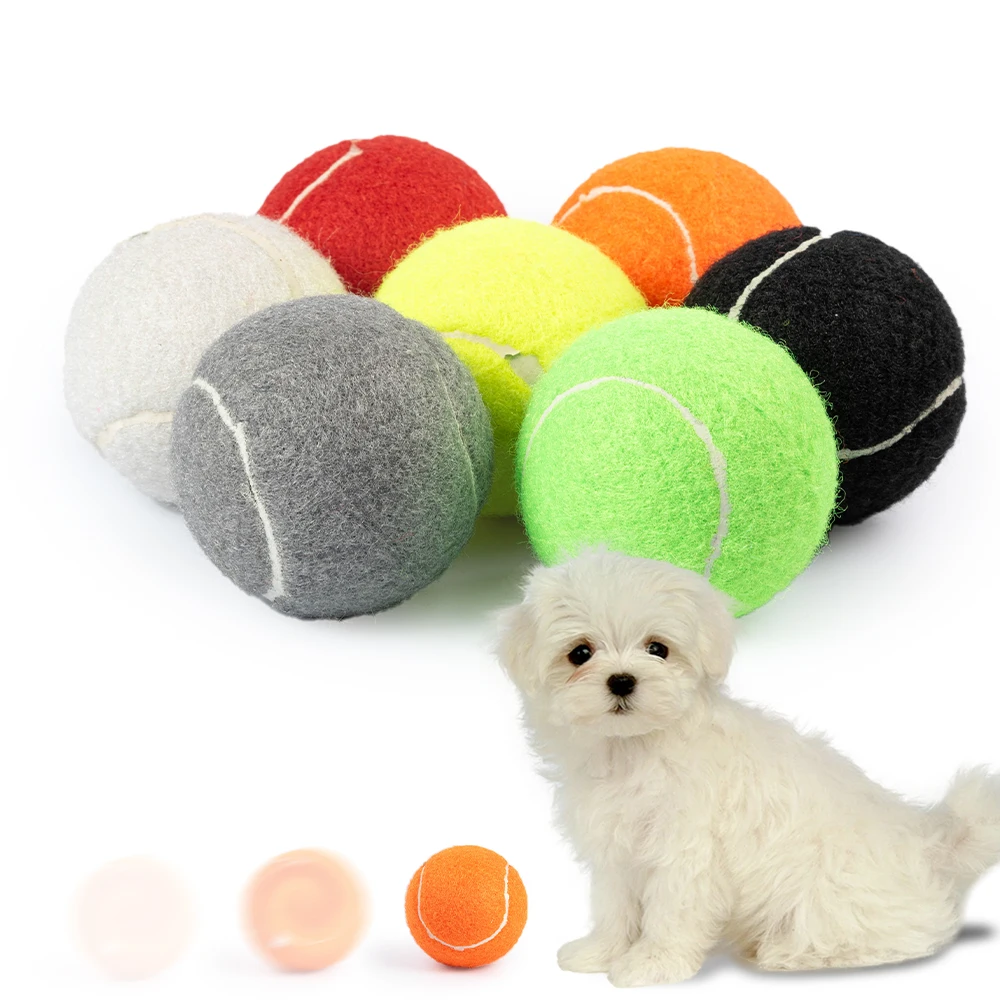 Factory Stock Custom Logo 2.5" Diameter Eco-friendly Rubber Pet Tennis ...