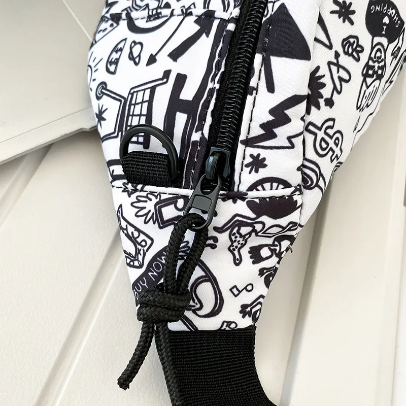 Rubber Label Alphabet Doodle Shoulder Strap Hanging Buckle Back Anti ...