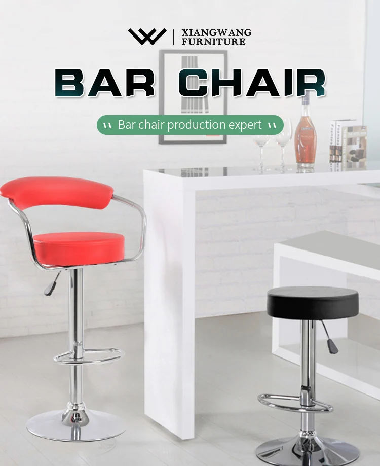 Modern Commercial Furniture Black Leather Swivel Bar Stools Restaurant ...