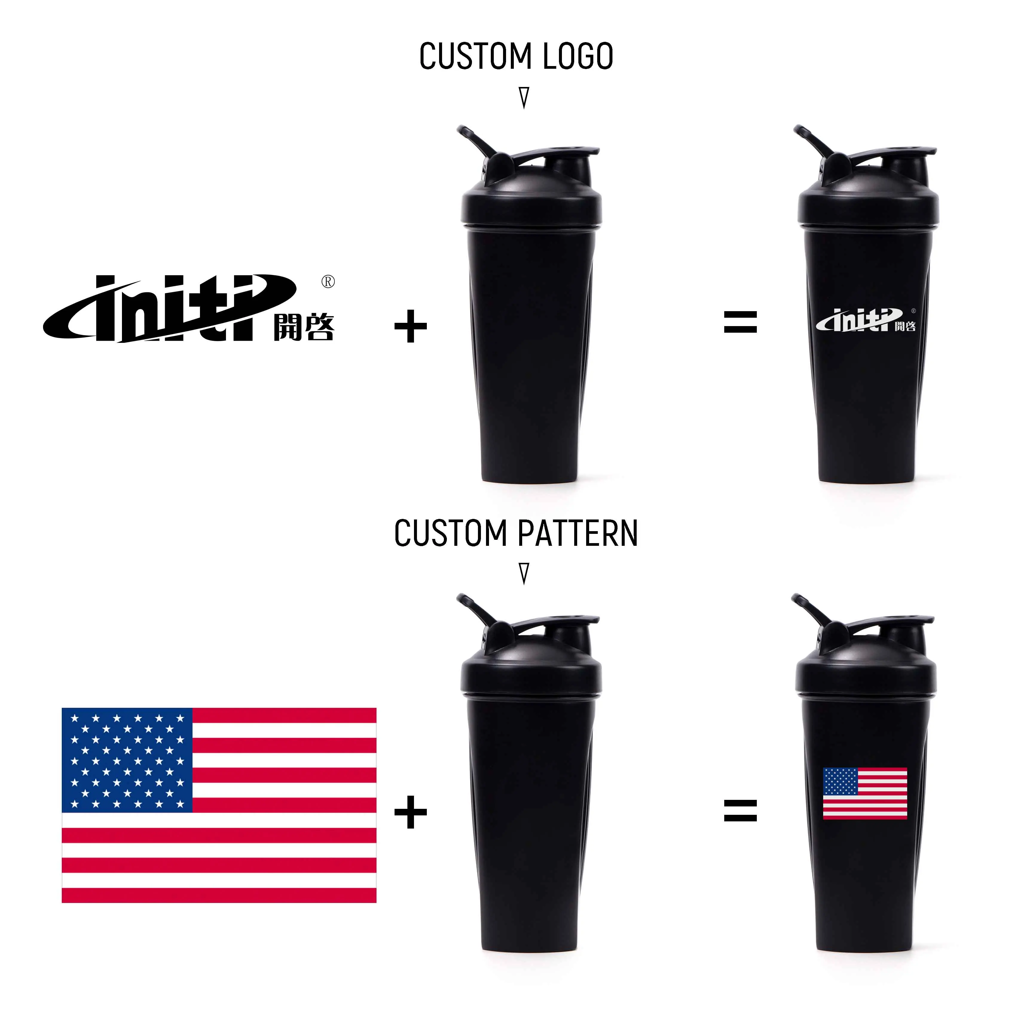 Custom Logo 400ml Sport Water Bottle Gym Shaker Bottle Shaker Cups For ...