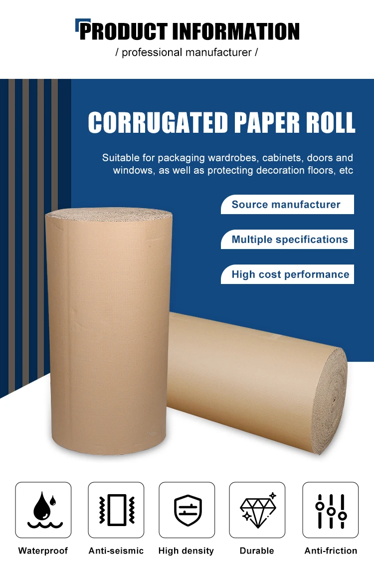 Customized Size Brown Kraft Wrapping Corrugated Paper Roll For Sale ...