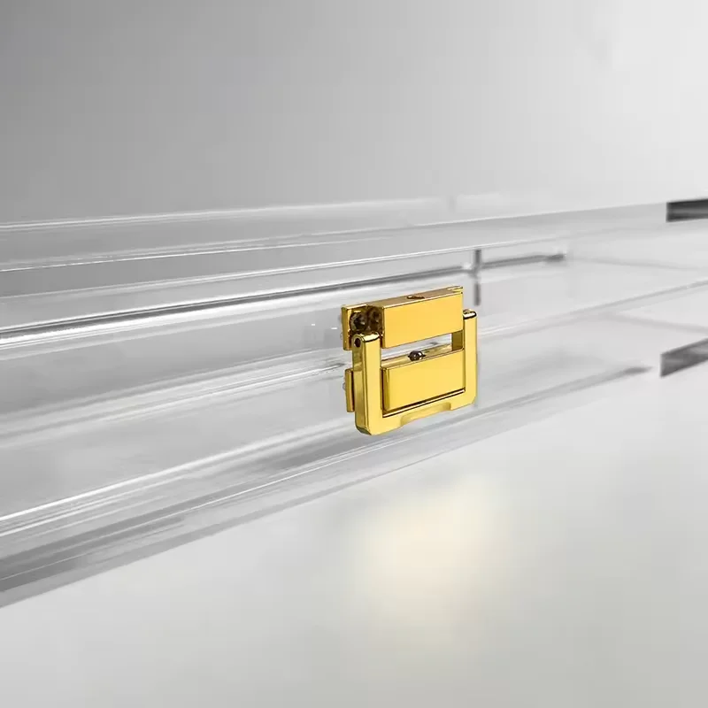 Rectangular Clear Acrylic Storage Box Display With Lock Acrylic ...