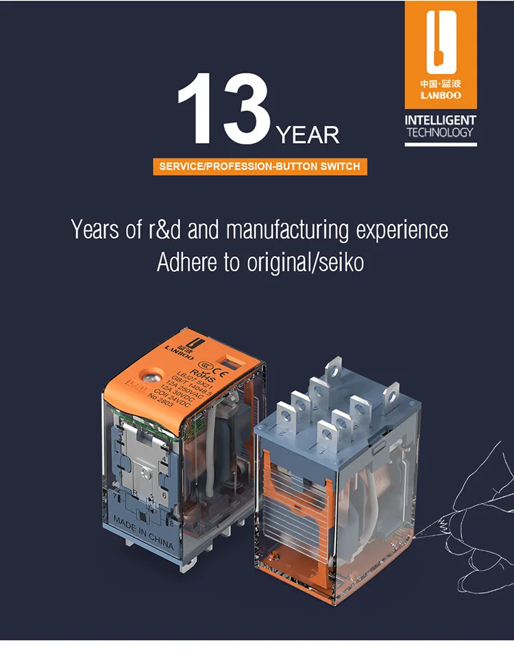 Original And Brand Lanboo Relay With Led Intermediate Relay 12v 24v ...