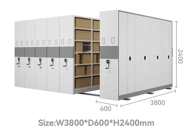 High Density Mobile Compact Shelving on Tracks Movable Space Saver ...