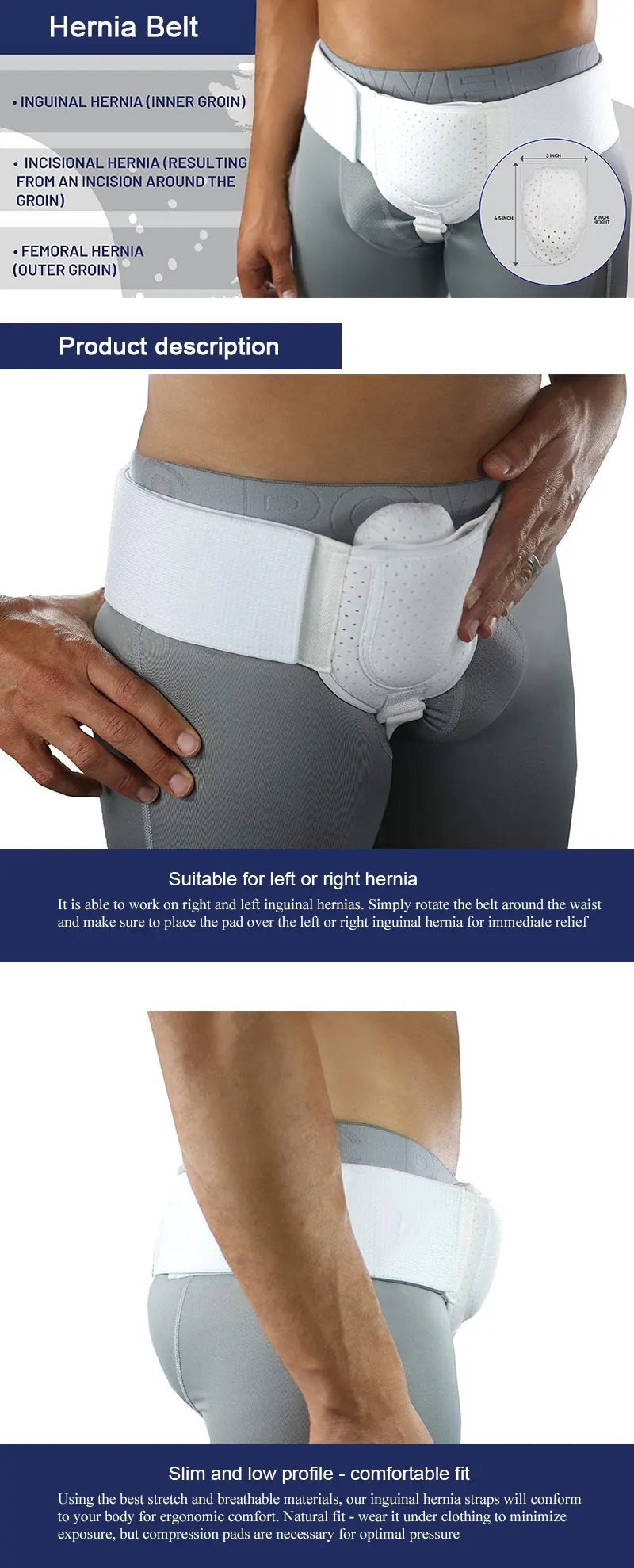 Custom Neoprene Umbilical Hernia Belt for Men - Adjustable & Breathable ...