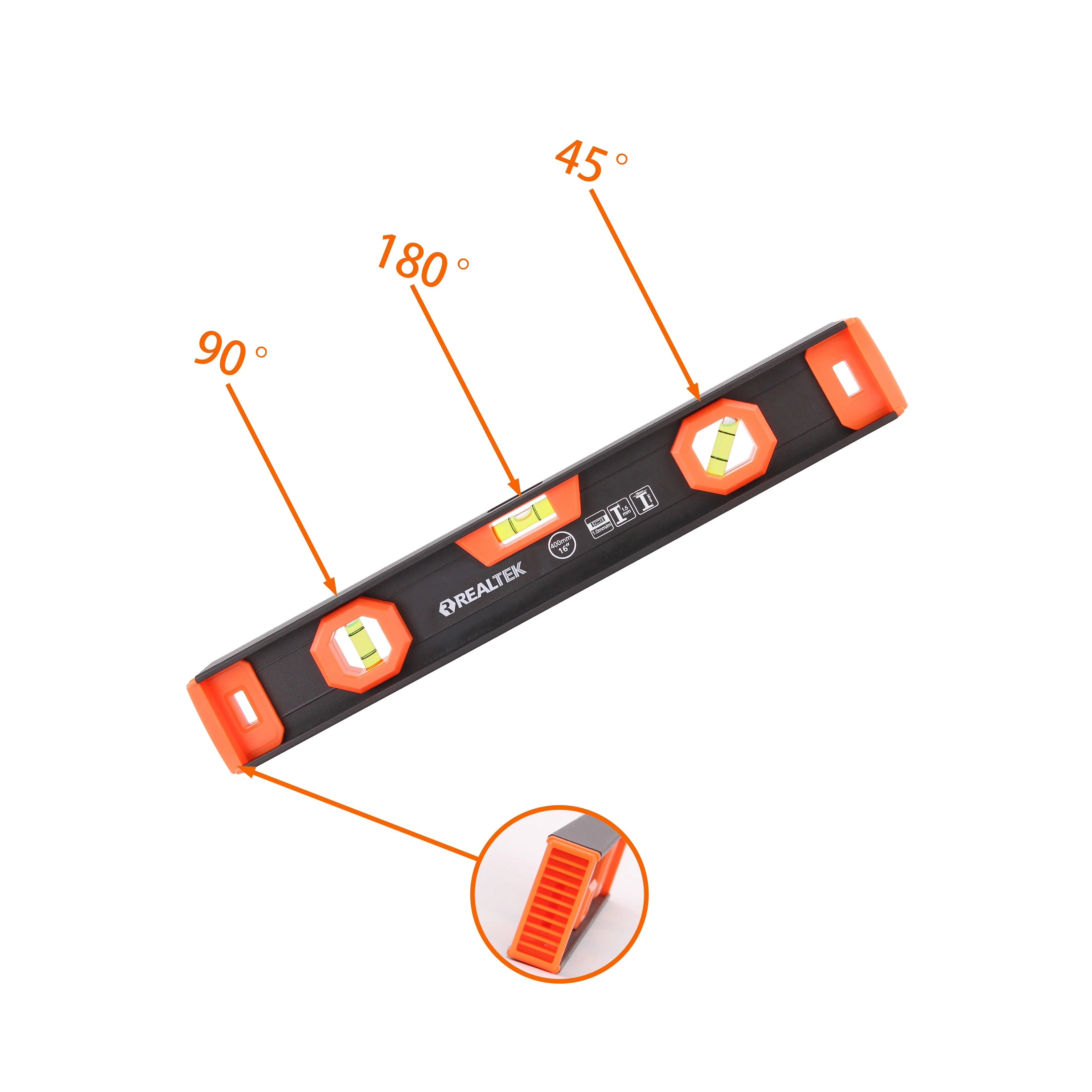 Realtek High-precision Aluminum Spirit Level Measuring Tools With Three ...