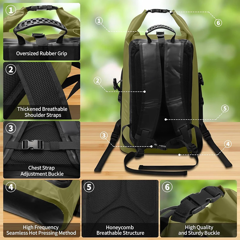 Hot Sale 500D PVC Tarpaulin Roll Top Ocean Backpack Waterproof Dry Bag ...
