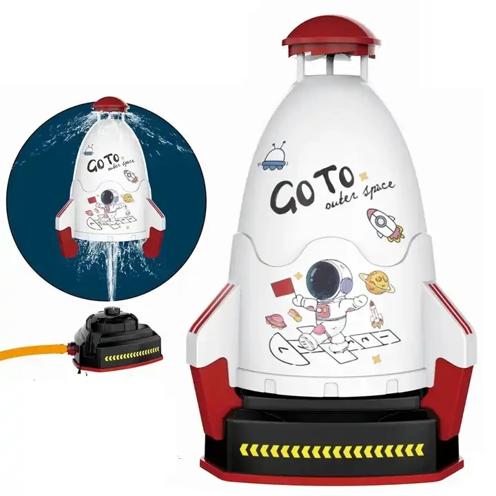 Outdoor Backyard Spray Toy Flying Space Water Game Launcher Rotation ...