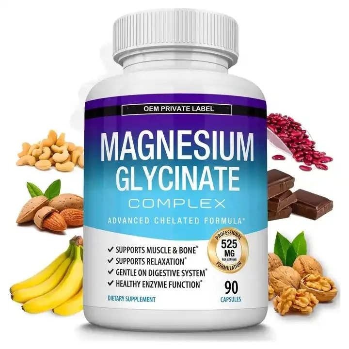 OEM Label Magnesium glycinate supplement magnesium glycinate 500mg ...