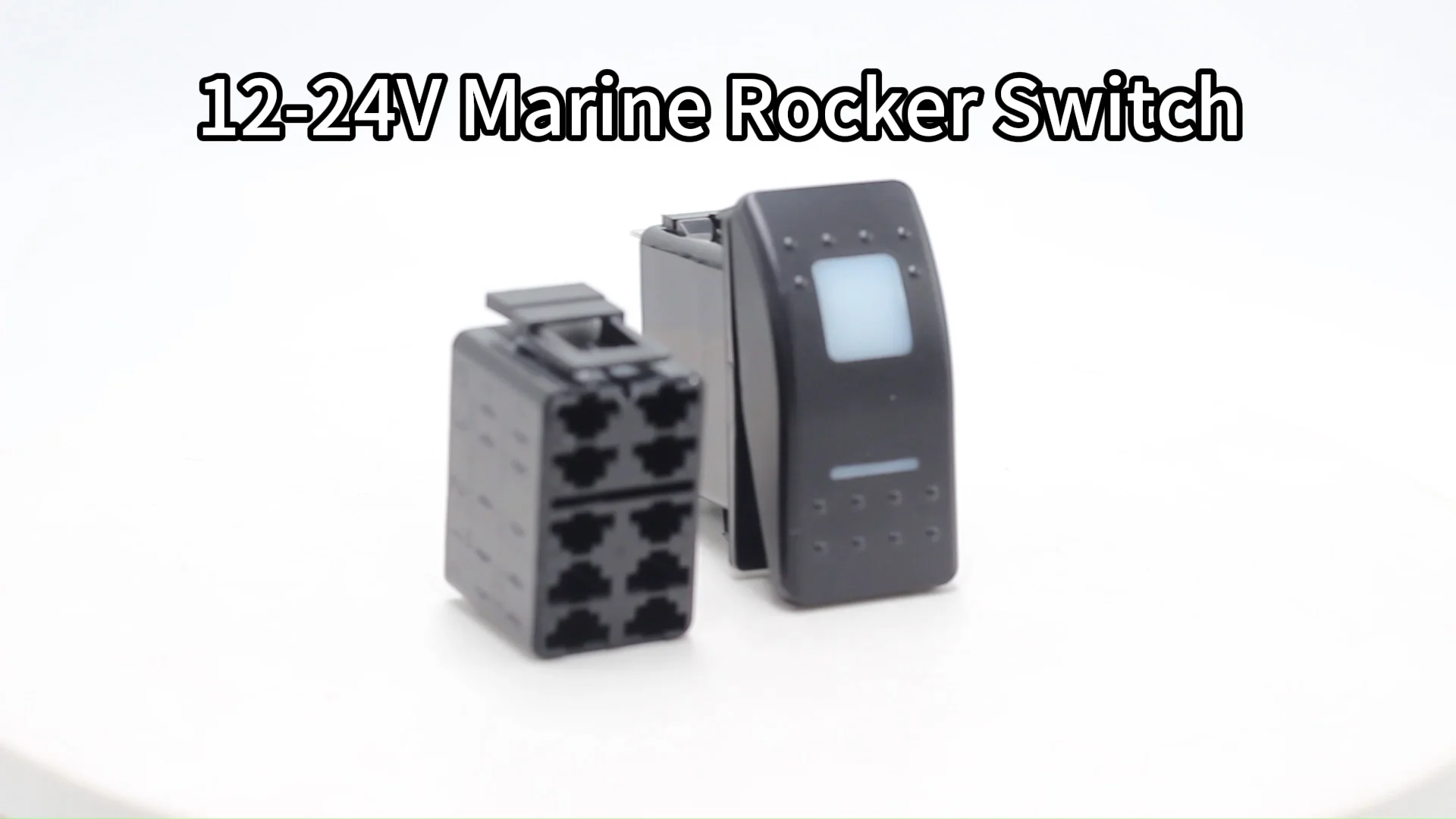 Waterproof Marine Boat 12v/20a 24v/10a Blue Led Light Rocker Switch ...