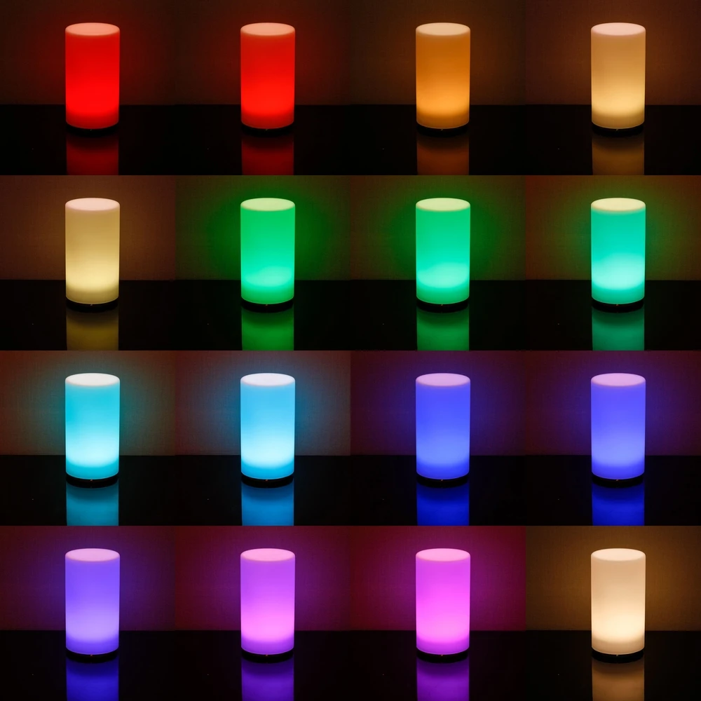 Led Rgb Desk Lamp Glass Material Bright Portable Table Lamp Night Light ...